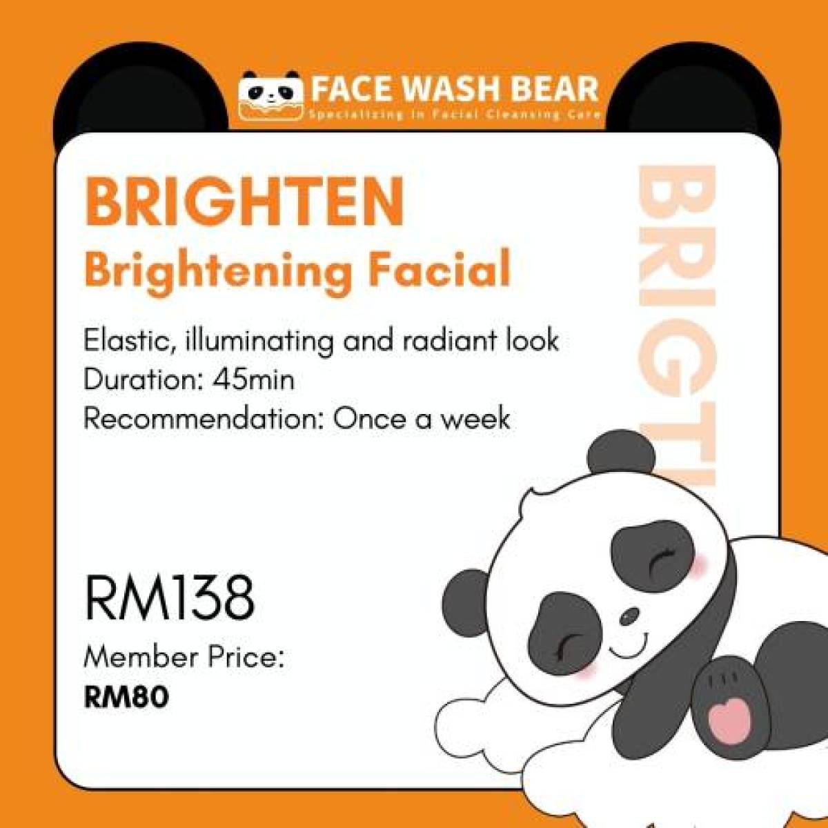 BRIGHTEN Brightening Facial | FACE WASH BEAR | Specialising In Facial ...